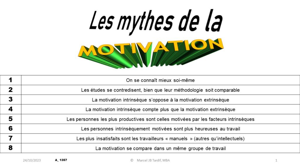 Les mythes de la motivation - Performinfo